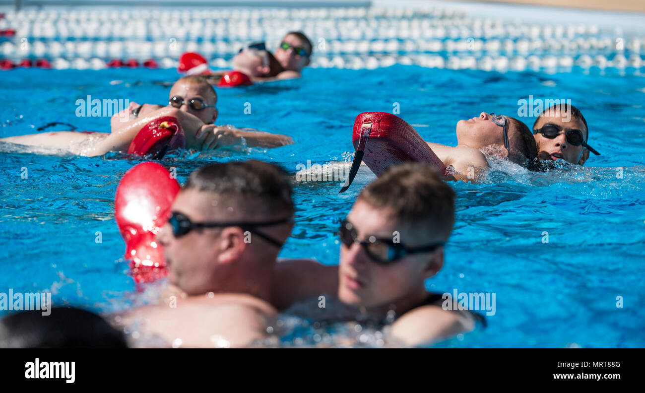 U.S. Marines assigned to the 2nd Marine Aircraft Wing conduct water ...
