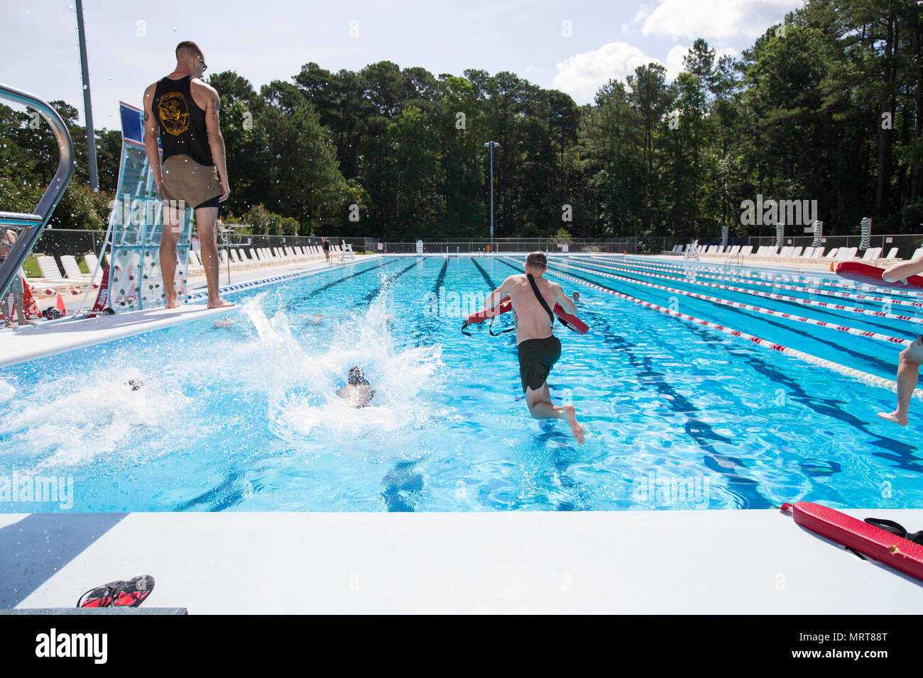 U.S. Marines assigned to the 2nd Marine Aircraft Wing conduct water ...