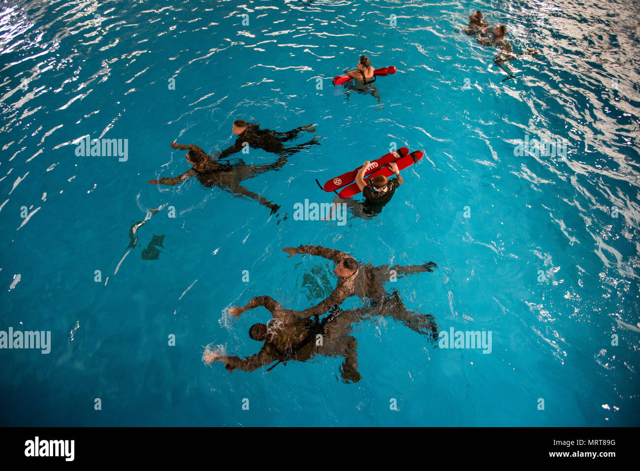 U.S. Marines assigned to the 2nd Marine Aircraft Wing conduct water ...