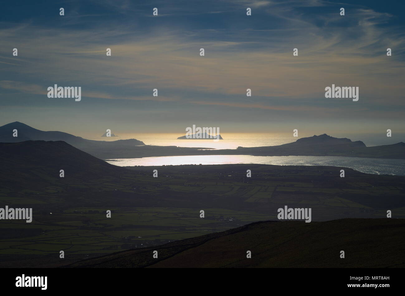 The view from looking west over the Atlantic Ocean from Mount Brandon ...