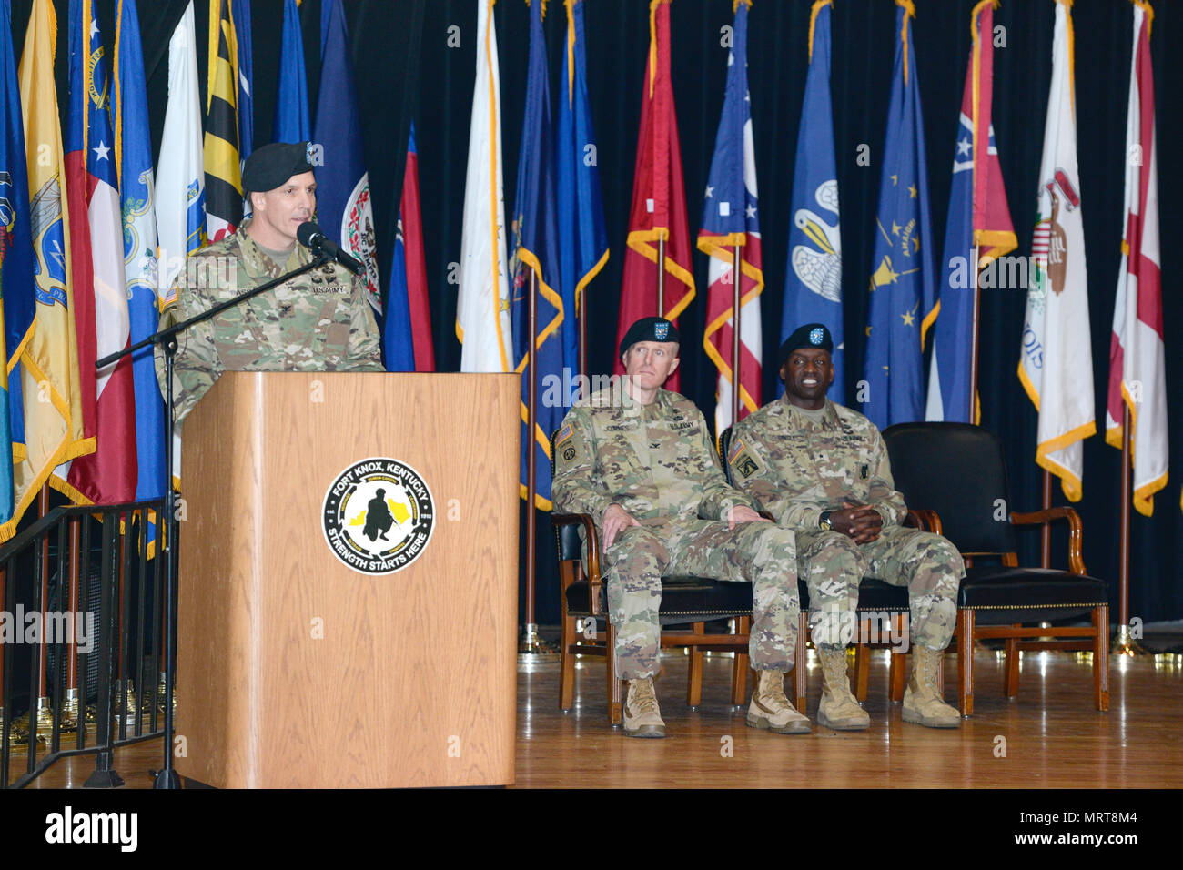 Colonel Kevin Bass addresses the crowd during the MEDDAC Change of ...