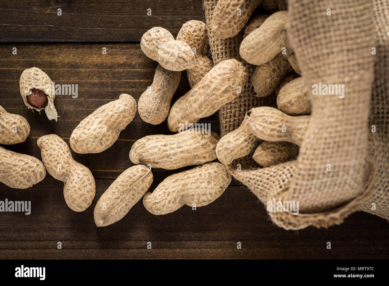 Rustic Style Peanuts in Shells on Wooden Background with Copy Space ...