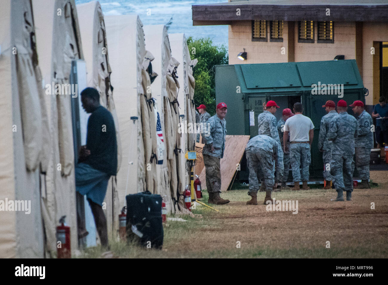 Ohio Air National Guard members get ready for the day. The members from ...