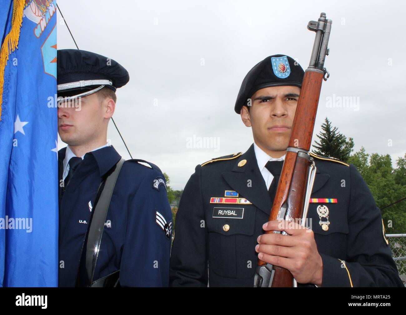 Senior Airman Ethan Helgager with the Eielson Air Force Base Honor ...