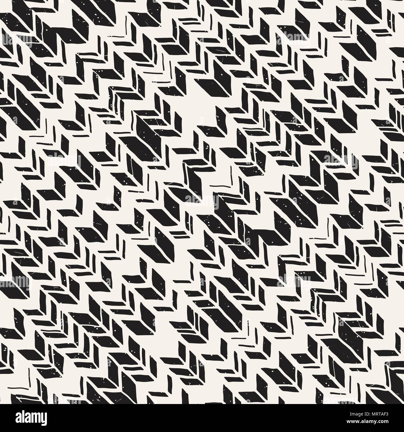 Seamless hand drawn style chevron pattern in black and white. Abstract ...
