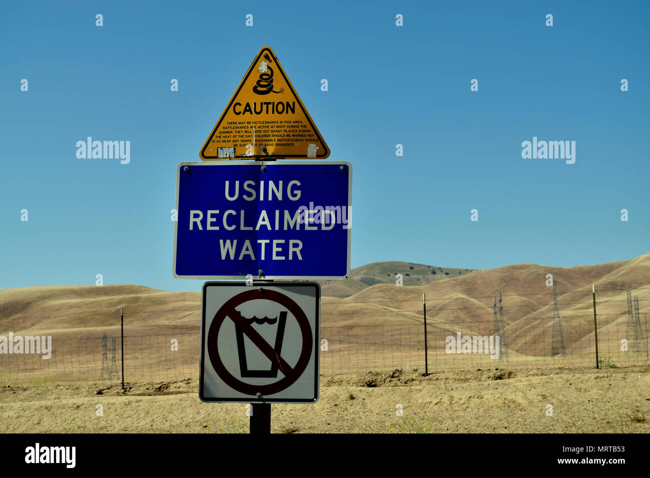 signs at rest stop along I-5 freeway in California Stock Photo - Alamy
