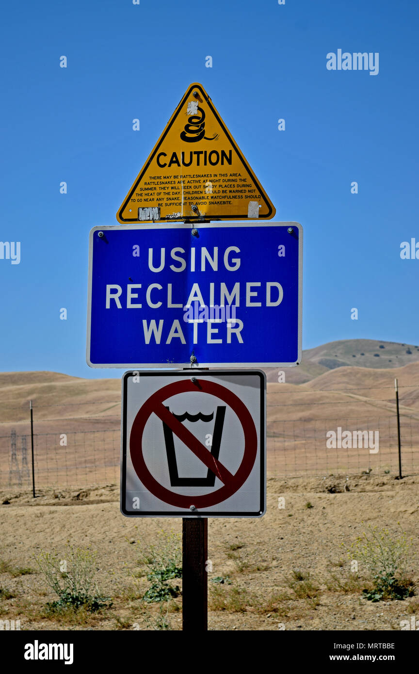 signs at rest stop along I-5 freeway in California Stock Photo - Alamy