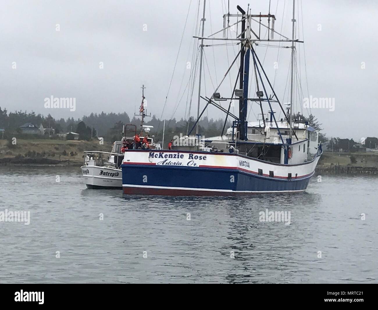 Crewmembers aboard the 52-foot Motor Life Boat Intrepid from Coast ...