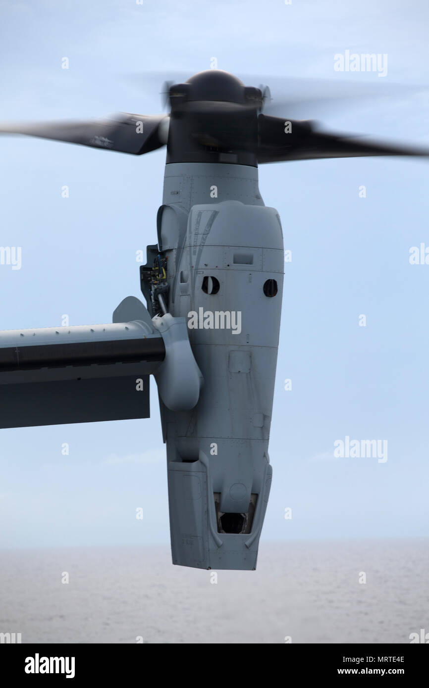 The rotor of an MV-22 Osprey assigned to Marine Medium Tiltrotor ...