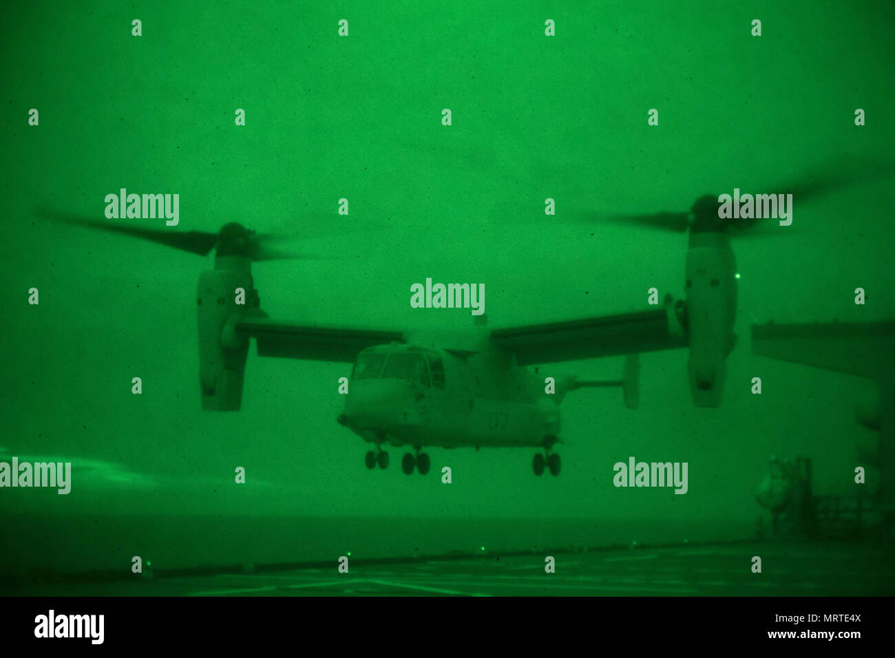 A U.S. Marine Corps MV-22 Osprey assigned to Marine Medium Tiltrotor ...