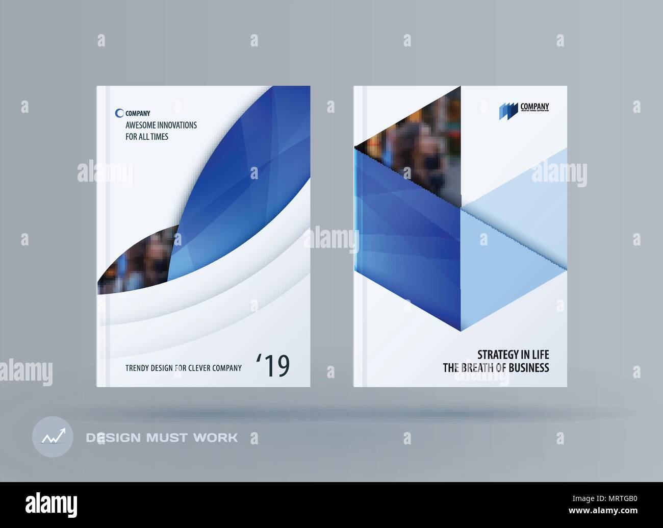 Brochure design round template. Colourful modern abstract set, annual ...