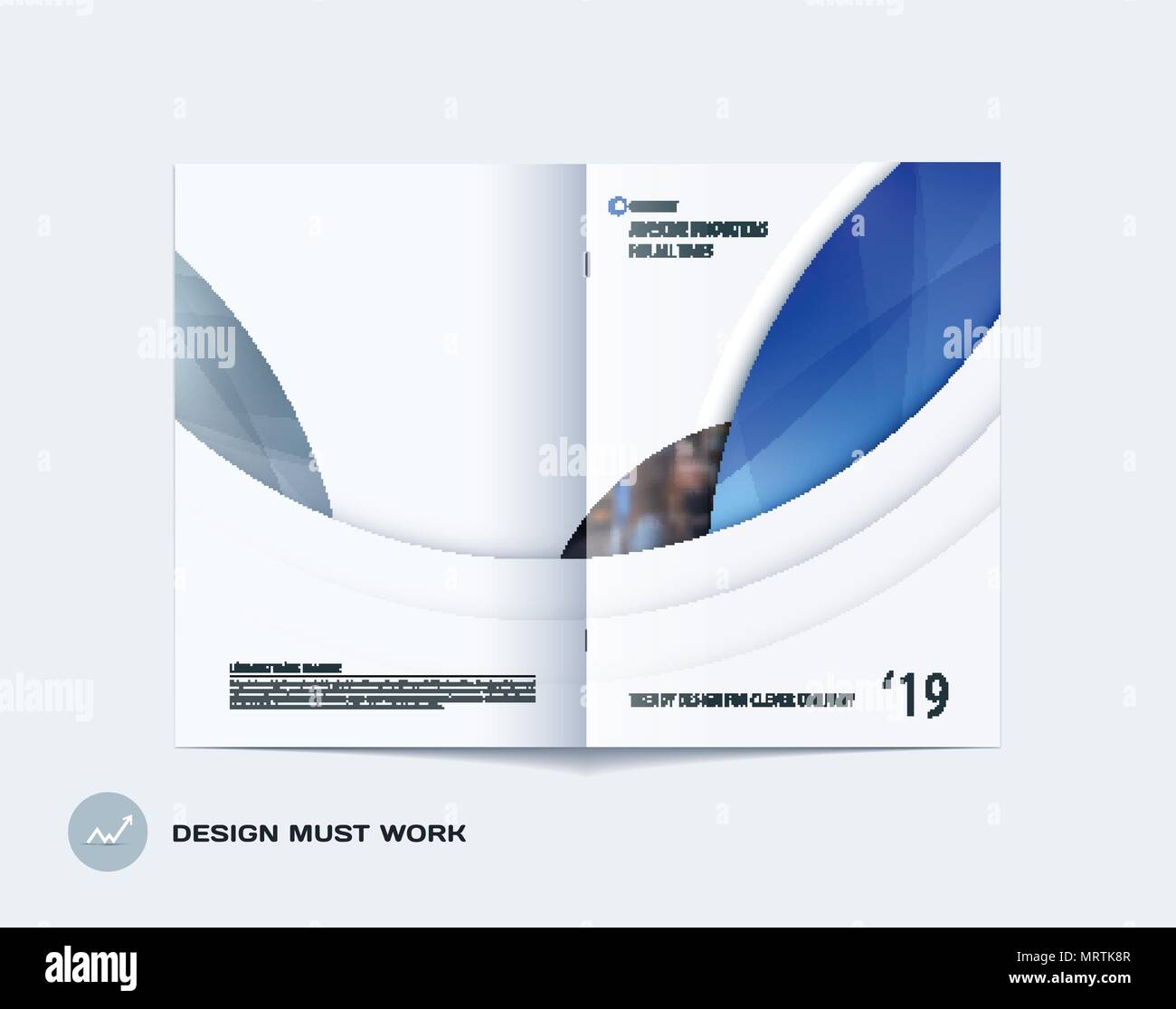 Abstract double-page brochure design round style with colourful circles ...