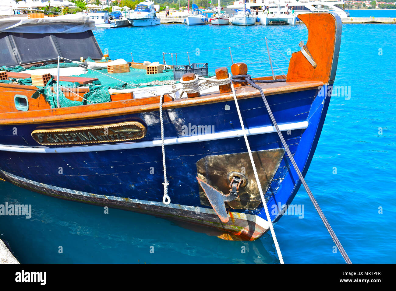 Colourful fishing boat(s) in the pretty harbour at the seaside resort ...