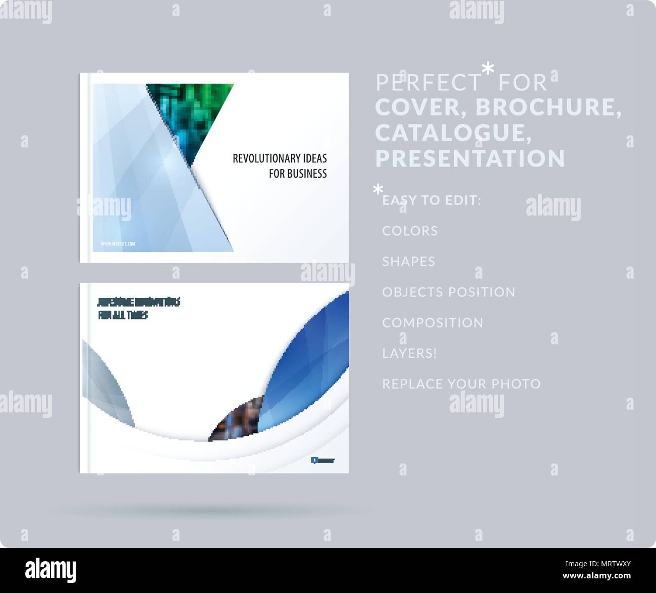 Material design style presentation template with colourful rectangles ...