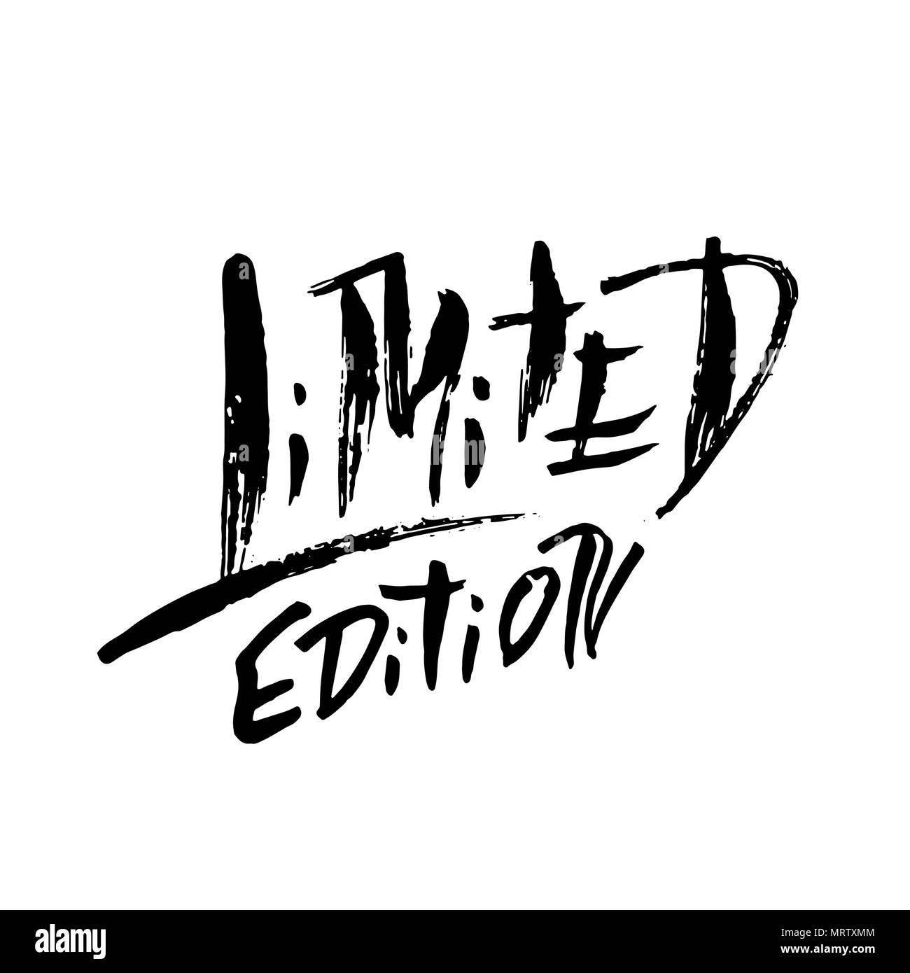 Limited edition. Ink handwritten lettering. Modern dry brush ...