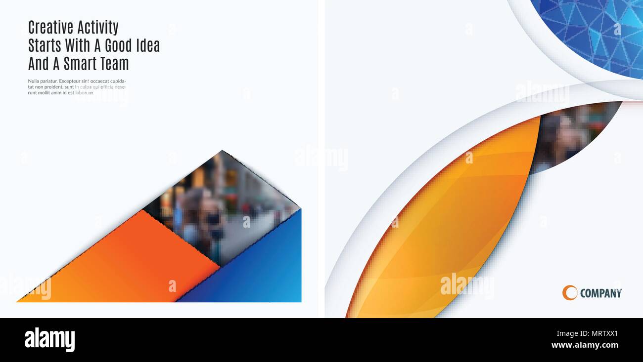Abstract double-page brochure material design style with colourful ...