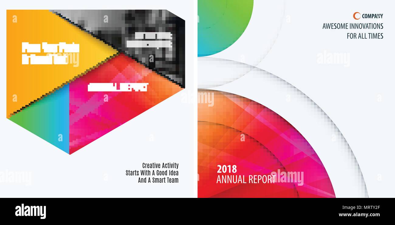 Abstract double-page brochure material design style with colourful ...