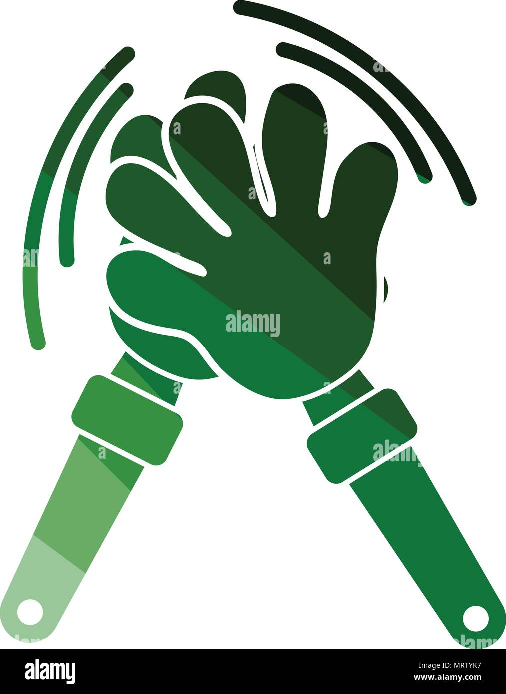 Football fans clap hand toy icon. Flat color design. Vector ...