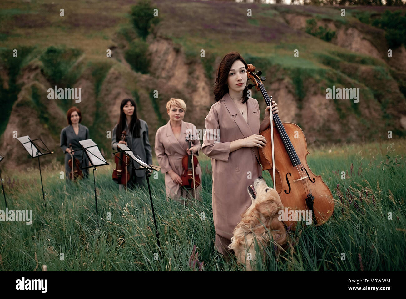 Asian girl playing cello hi-res stock photography and images - Alamy