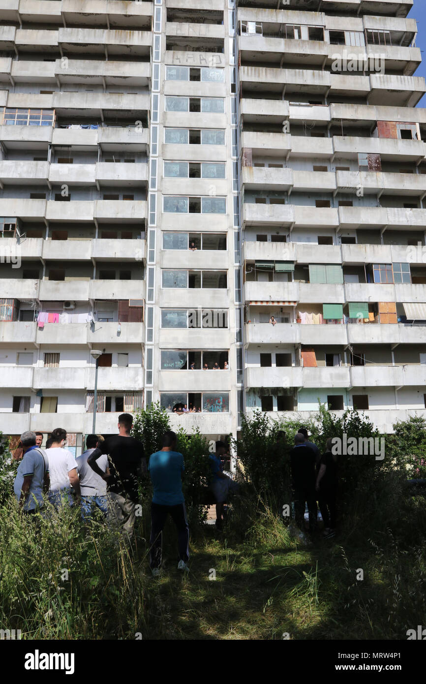 Naples, Italy. 26th May, 2018. In Scampia district of Naples, famous ...