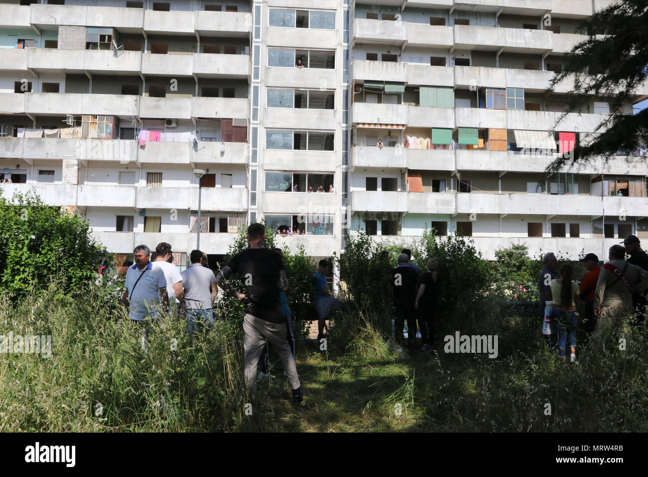 Naples, Italy. 26th May, 2018. In Scampia district of Naples, famous ...