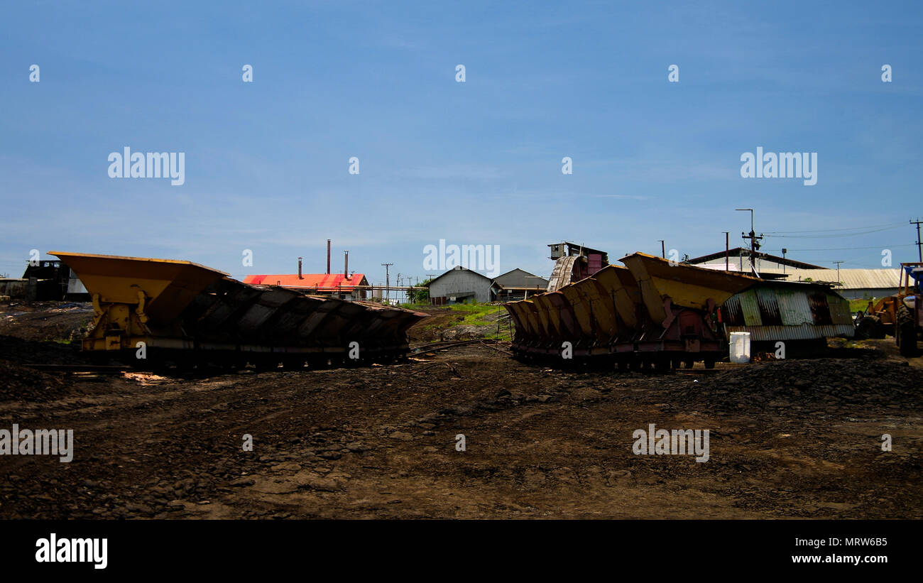 Asphalt mining in the Pitch Lake at La Brea, Trinidad and Tobago Stock ...