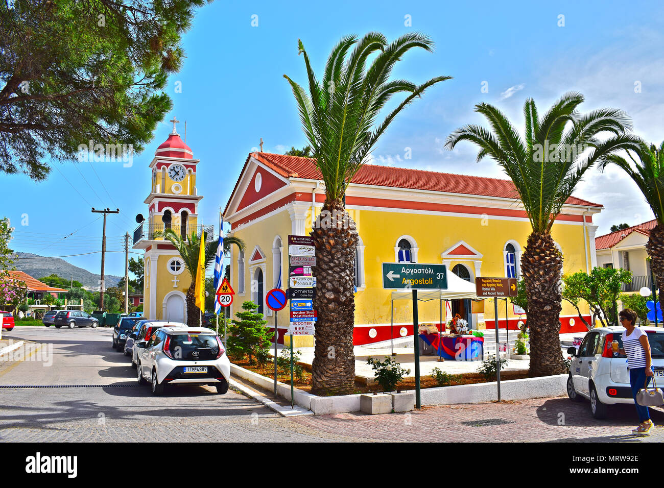 The pretty Christian Church in Skala, on the holiday island of ...