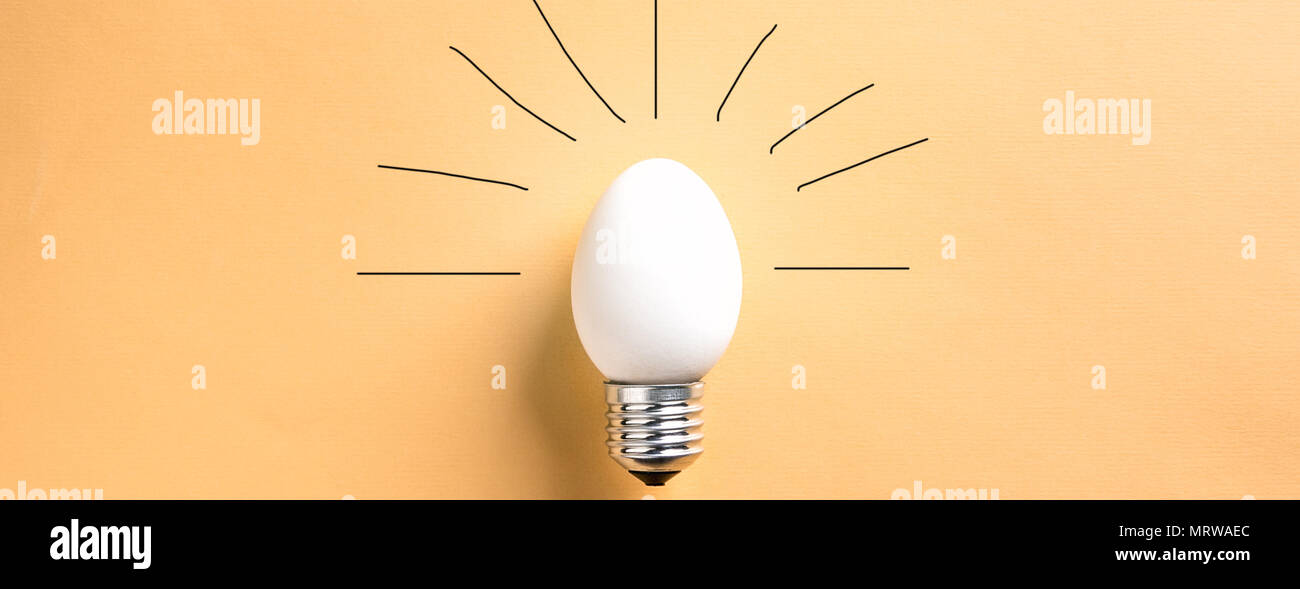 Light Bulb Egg shell on Base Concept Energy Saving Stock Photo - Alamy