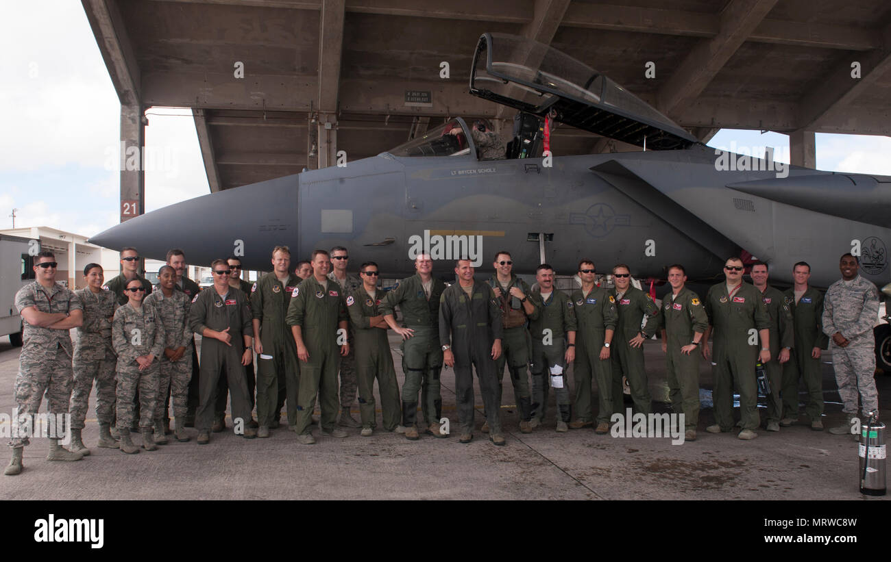 U.S. Air Force Brig. Gen. Barry Cornish, 18th Wing commander, and ...