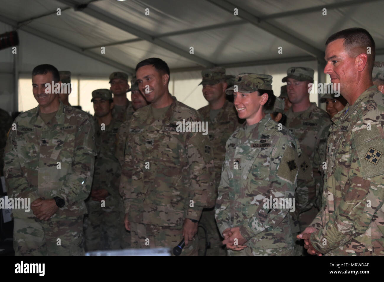 Lt. Col. Robert Rochon (from left); Col. Christopher Norrie, brigade ...