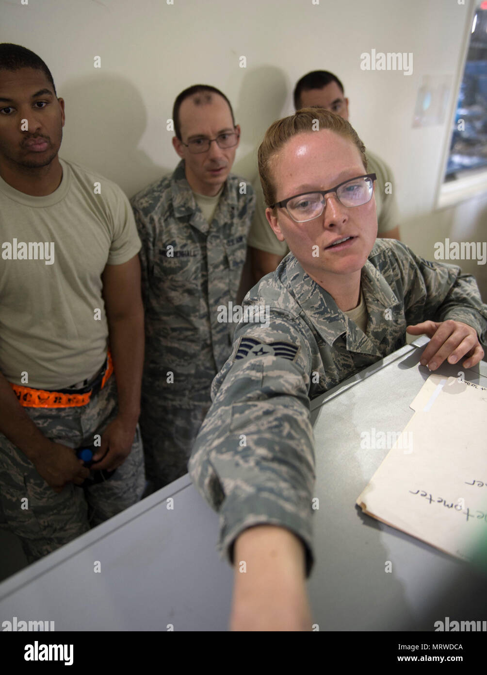U.S. Air Force Staff Sgt. Courtnee Hummel, a passenger service agent ...