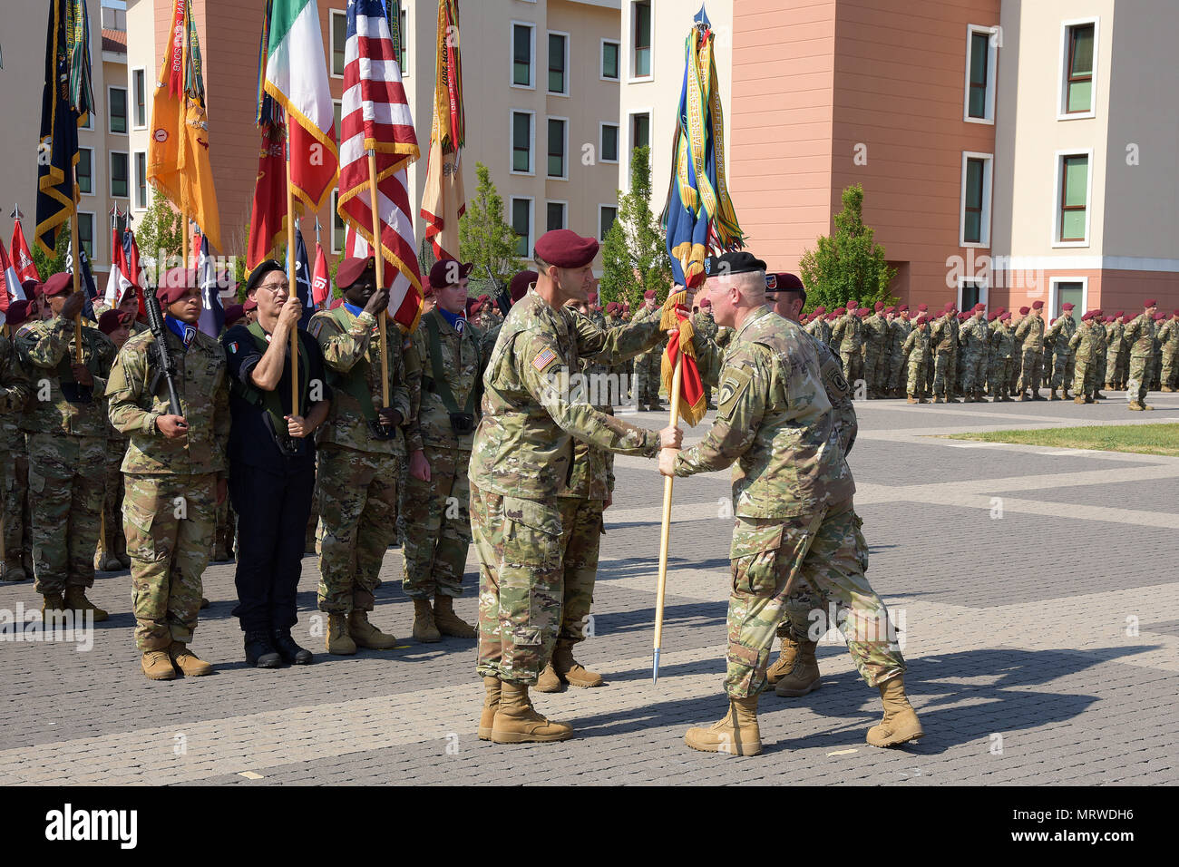 Col. James B. Bartholomees III (left), incoming commander of the 173rd ...