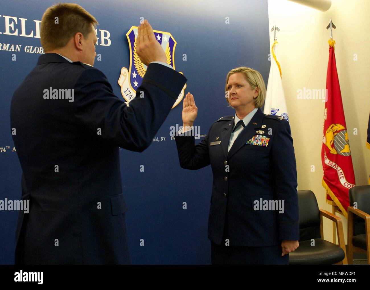 Col. Catherine A. Hutson, 174th Maintenance Group Commander, takes the ...