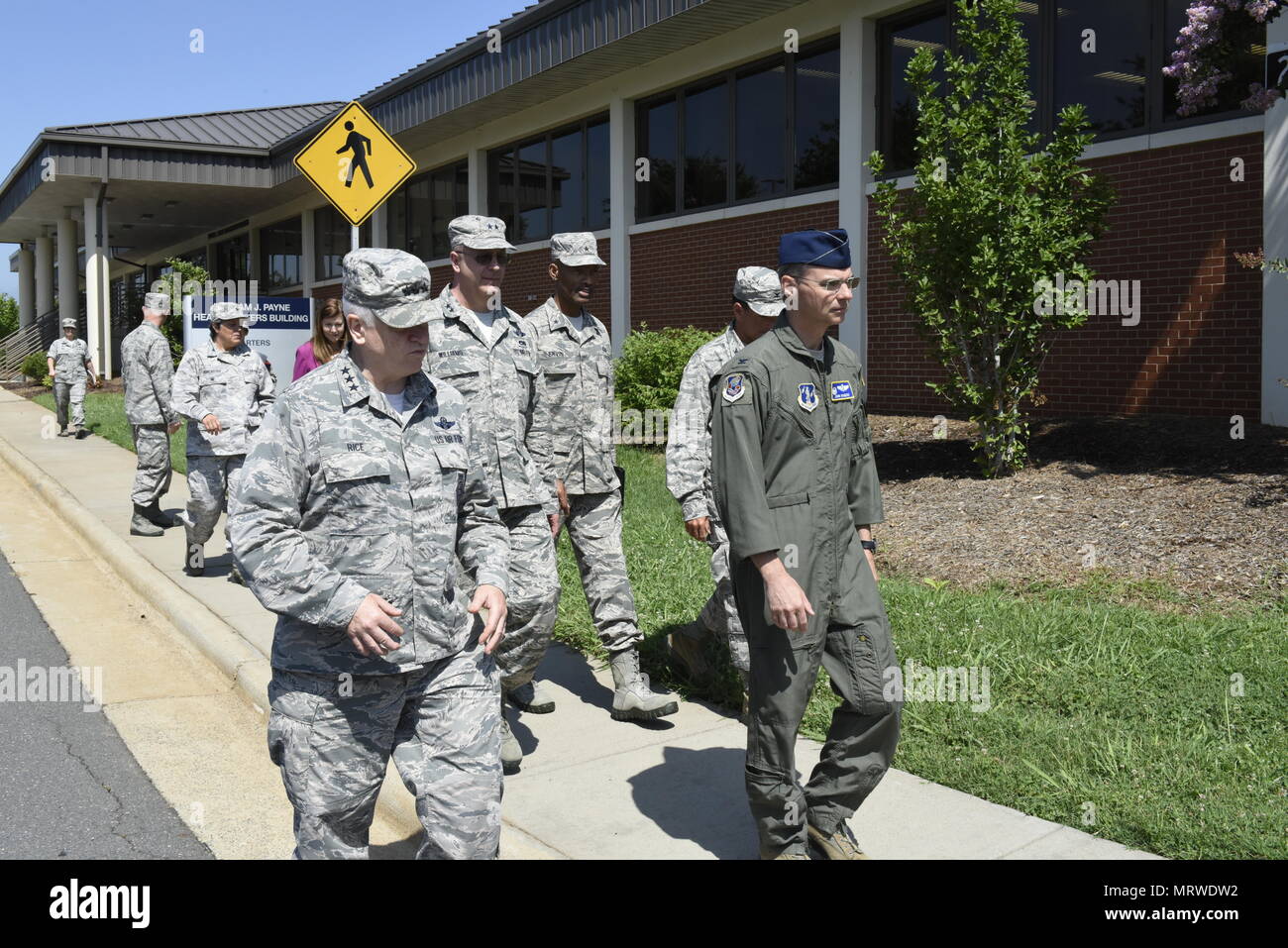 U.S. Air Force Lt. Gen. Scott Rice (left), walks with Col. John Rogers ...