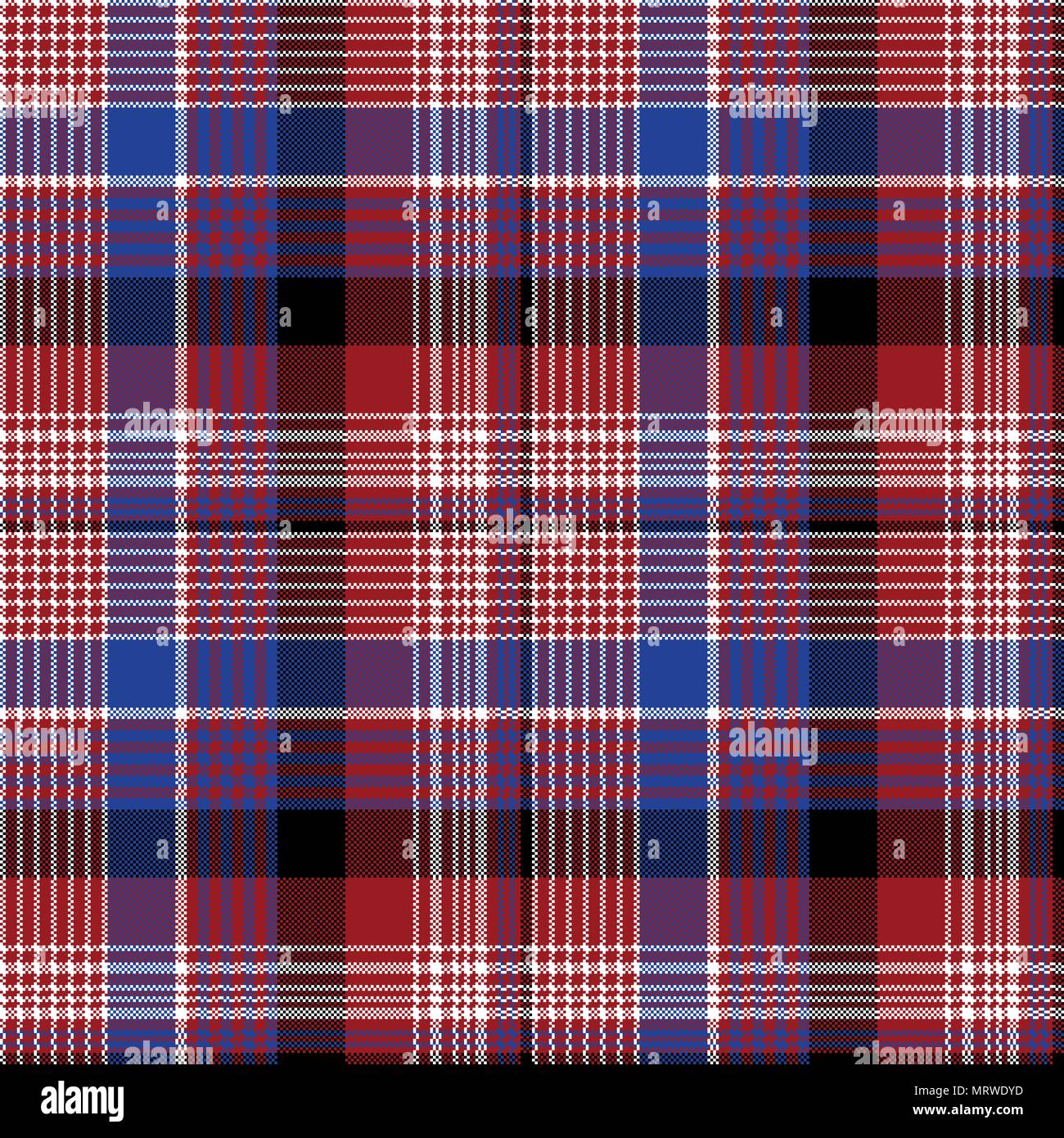 Red blue pixel check seamless pattern. Flat design. Vector illustration ...