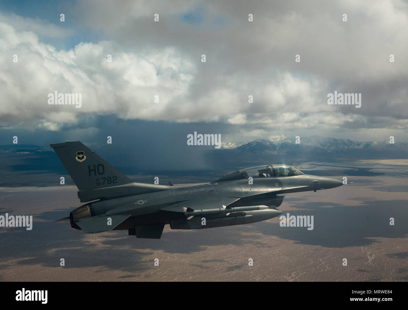 A U.S. Air Force F-16D Fighting Falcon, assigned to the 421st Fighter ...