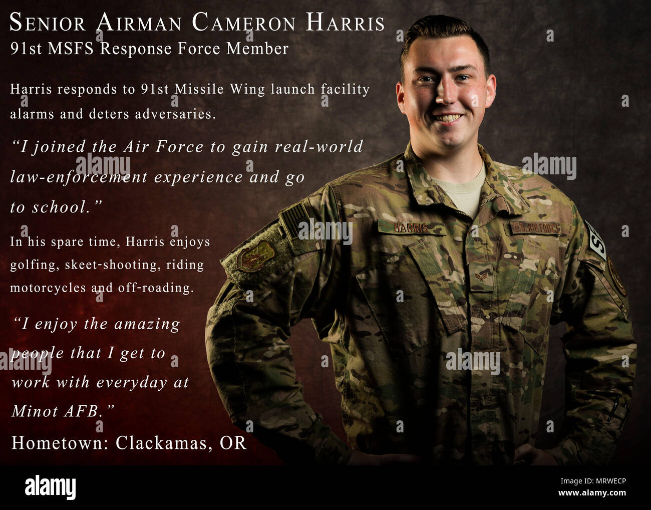 Senior Airman Cameron Harris, 91st Missile Security Forces Squadron ...