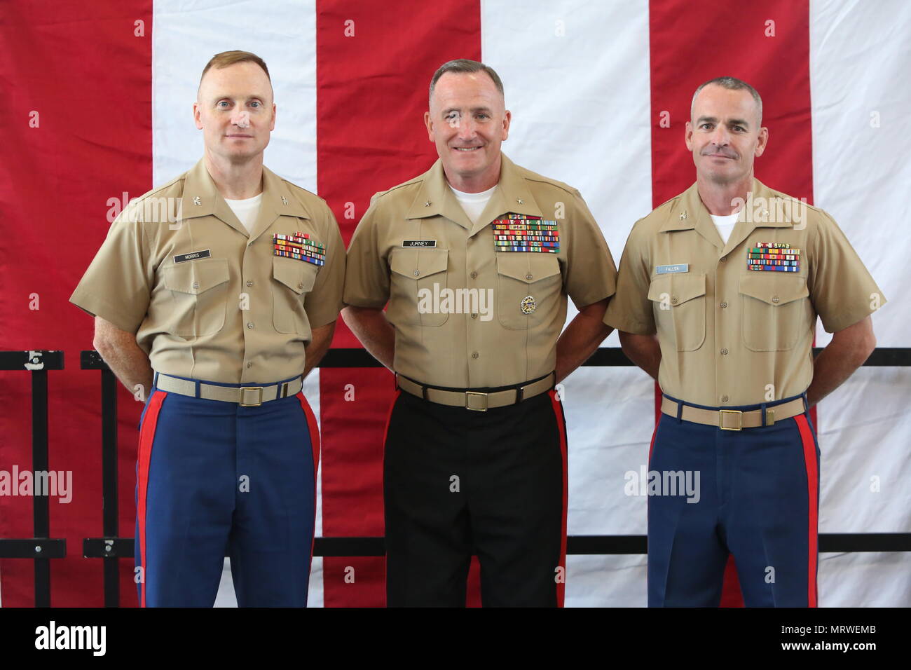 The Outgoing Commanding Officer Col Jason L Morris Left And