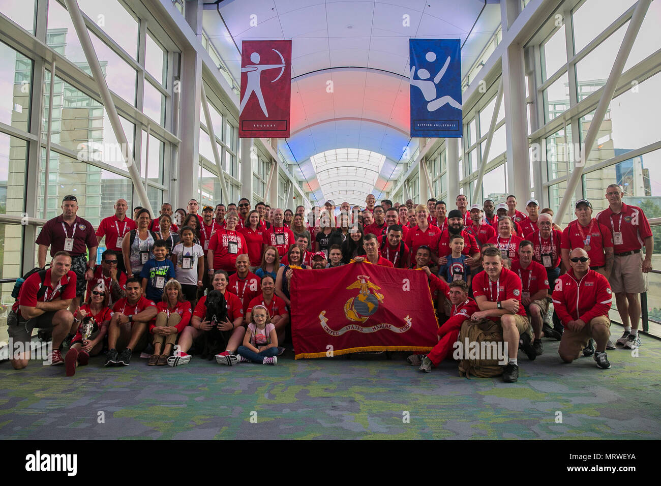 Team Marine Corps poses for a team photo after a day of competition at ...