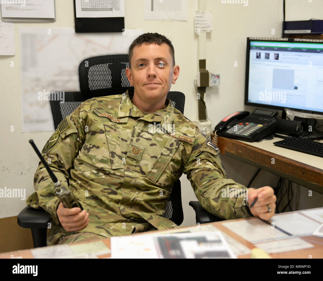U.S. Air Force Tech. Sgt. Joseph Sigmon, airfield manager assigned to ...
