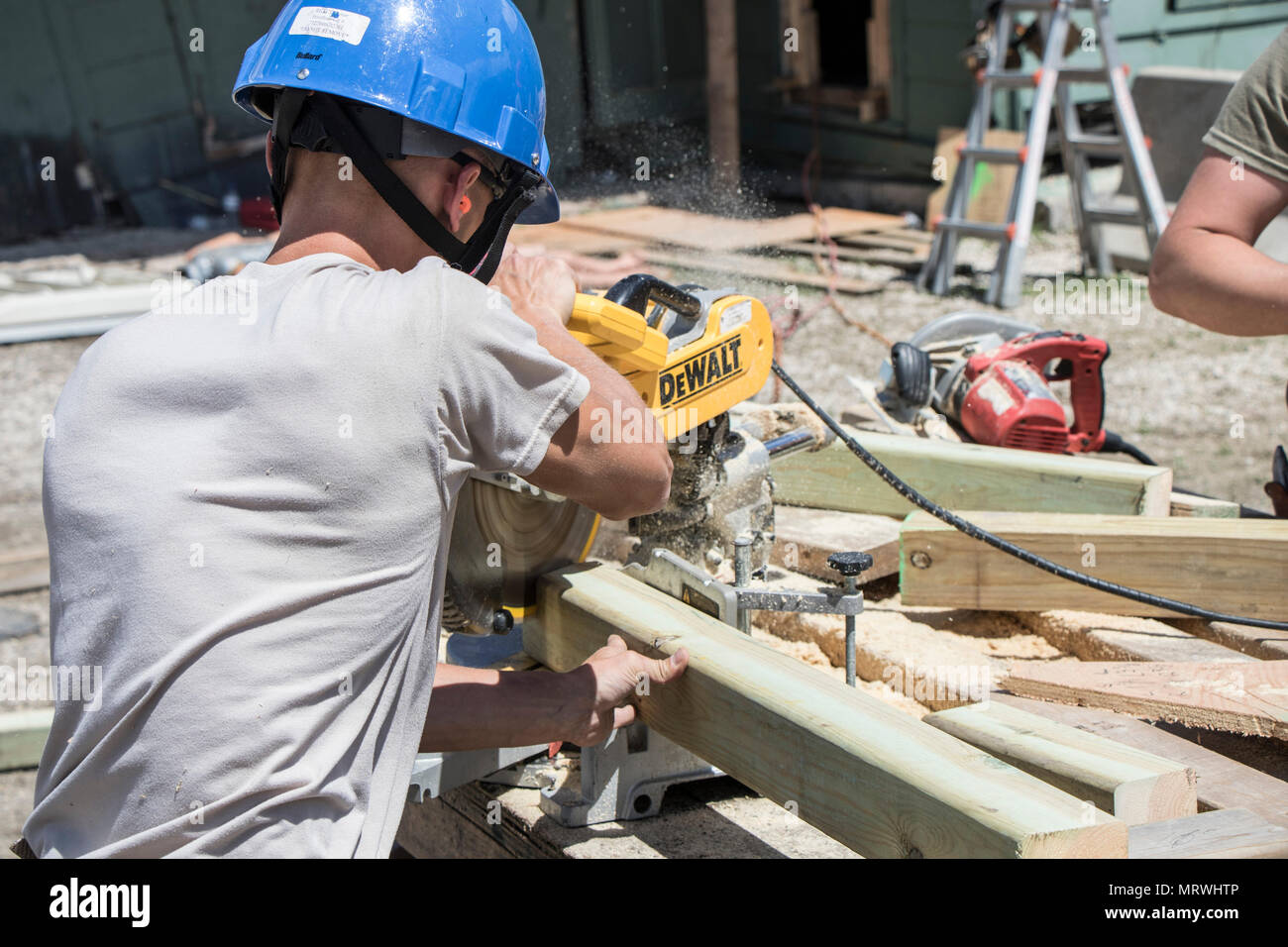 A soldier with the 1049th Firefighting Detachment (FFTD) practiced ...