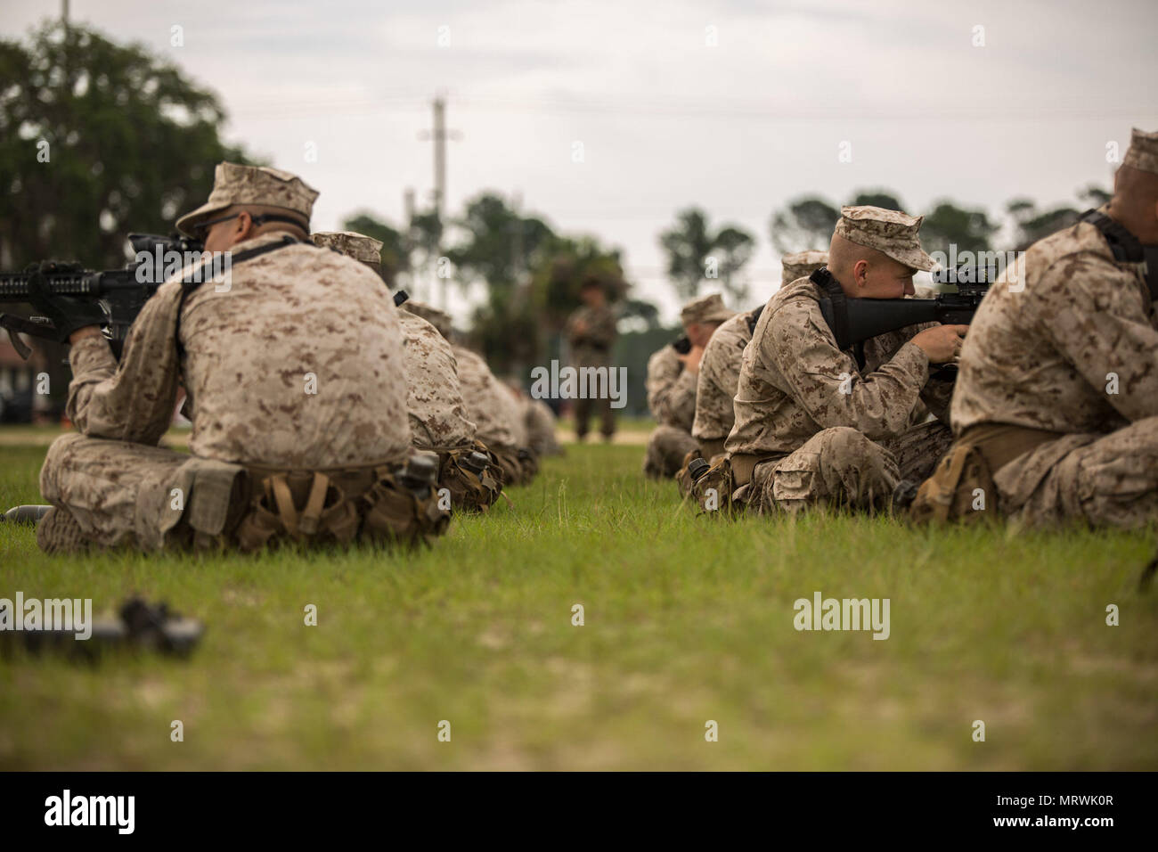 U.S. Marine Corps recruits of Alpha Company, 1st Recruit Training ...