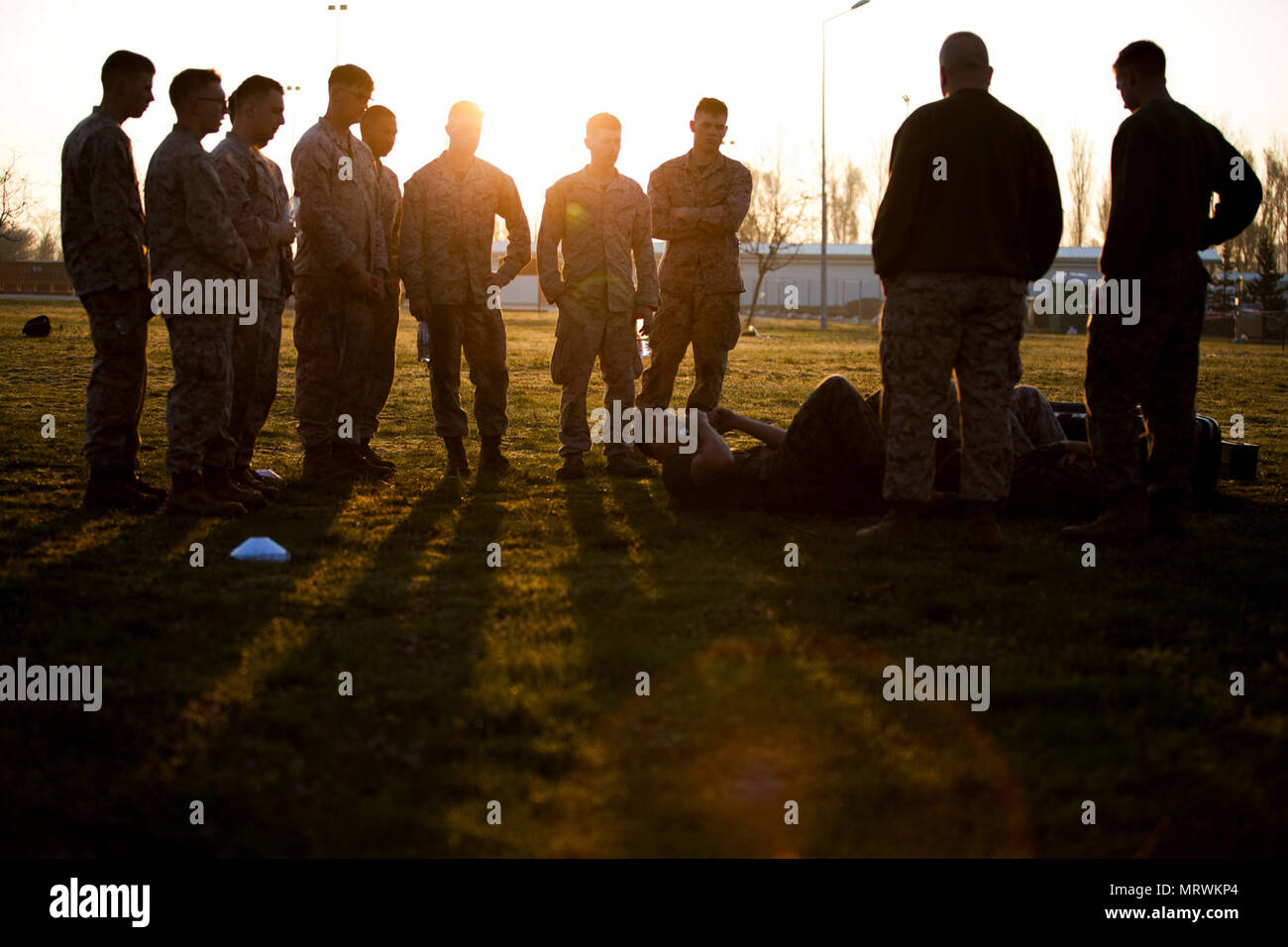 U.S. Marines with the Black Sea Rotational Force 17.1 watch as ...