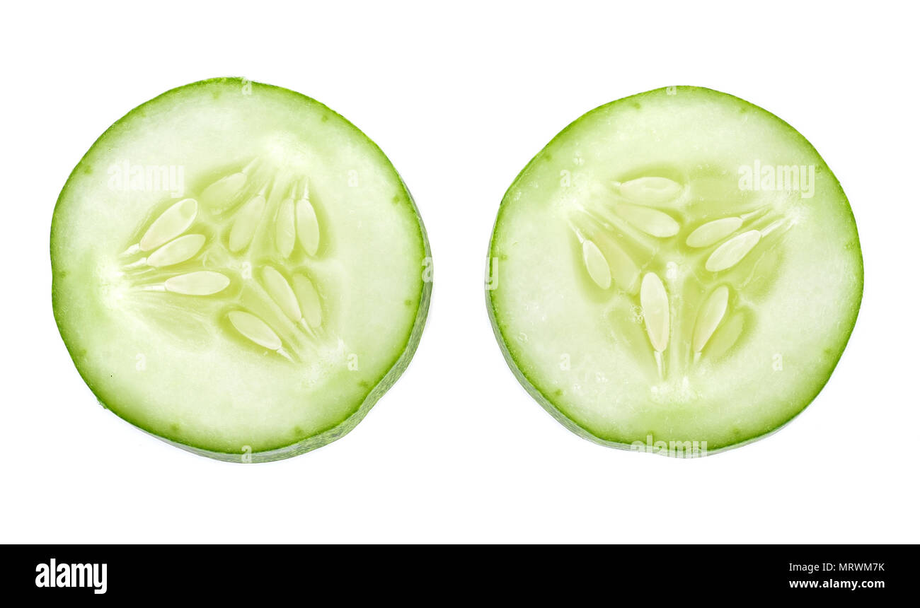 Fresh slice cucumber on white background Stock Photo - Alamy