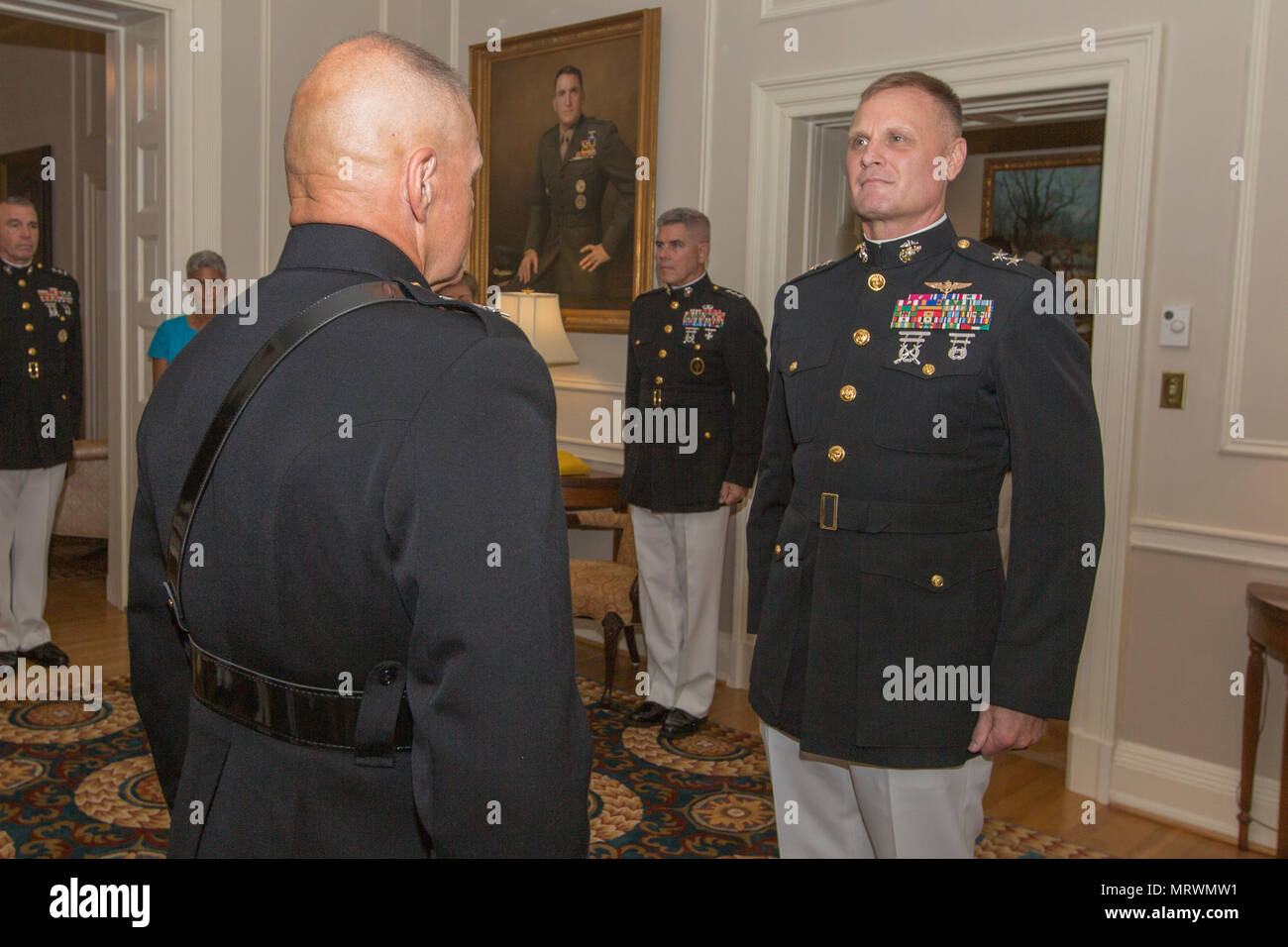 U.S. Marine Corps Maj. Gen. Steven R. Rudder, right, and Commandant of ...