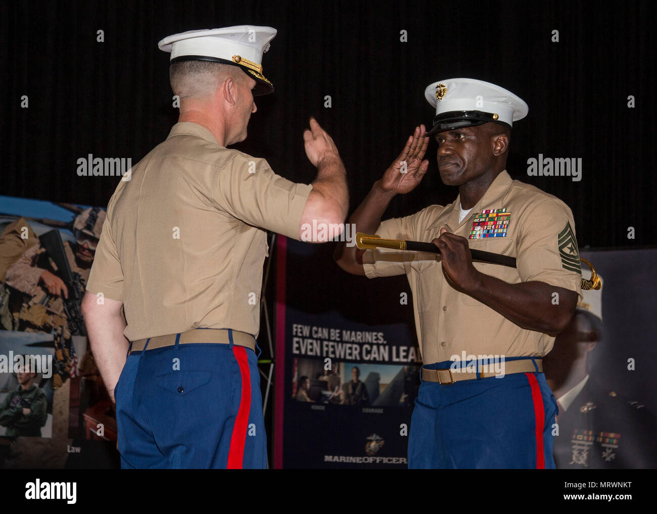 Sergeant Major Anthony N. Page, right, salutes Col Jeffery C ...