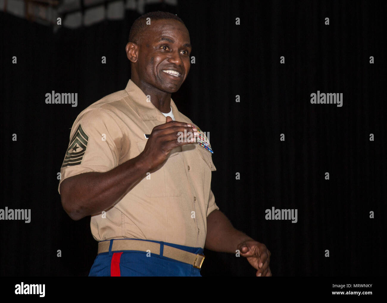 Sergeant Major Anthony N. Page speaks during the 6th Marine Corps ...