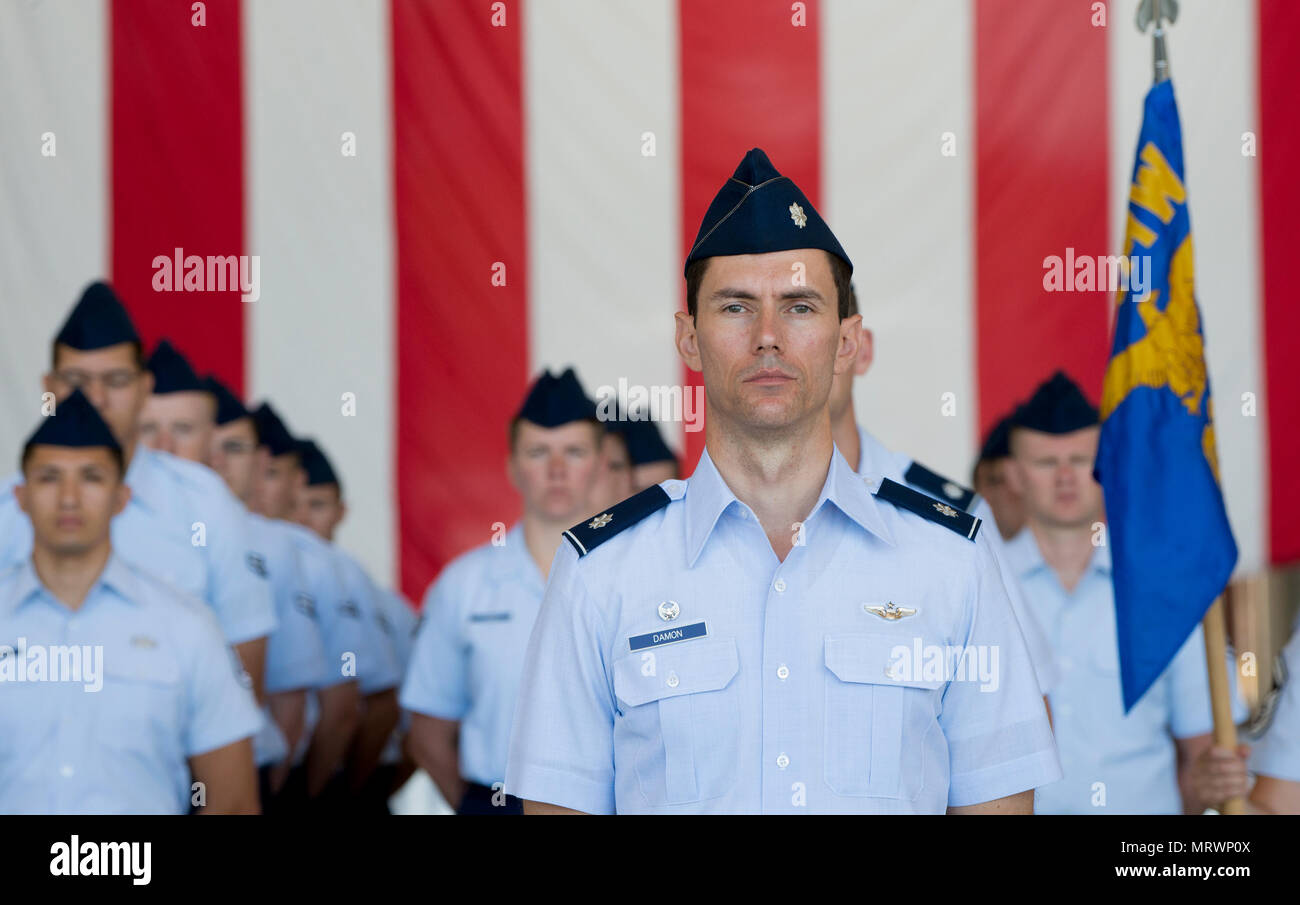 U.S. Air Force Lt. Col. Cory Damon, 22nd Airlift Squadron commander ...