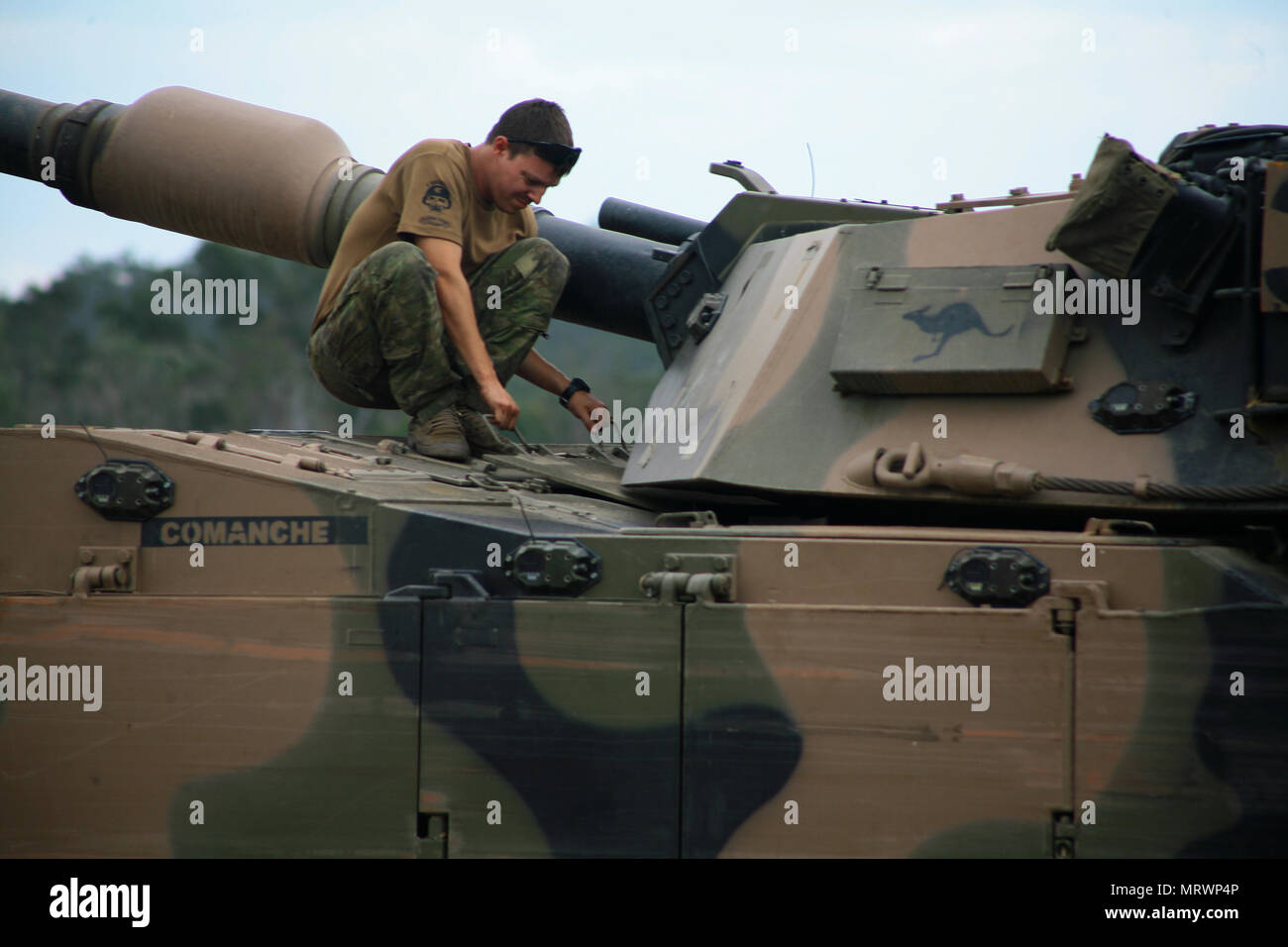Trooper John Wilkinson, an Australian soldier assigned to the 2nd ...