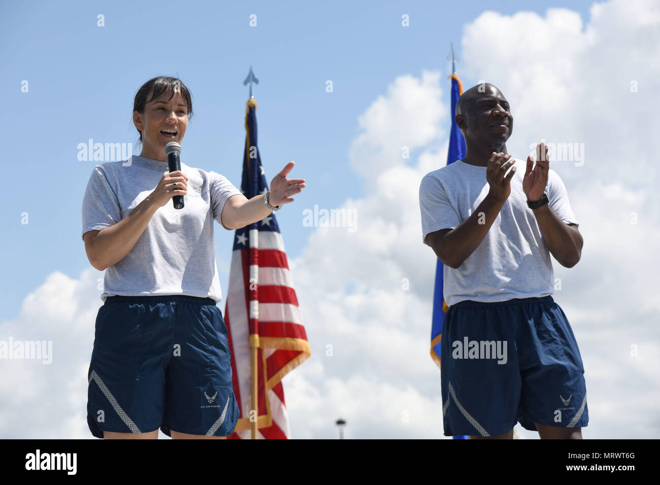 Col. Debra Lovette, 81st Training Wing commander, delivers remarks as ...